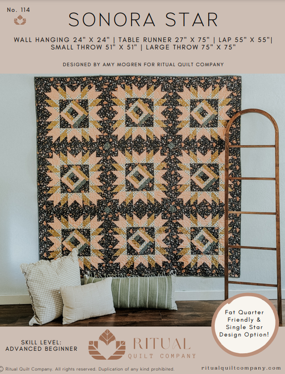 Sonora Star Quilt Pattern PDF - Ritual Quilt Company – Fieldstone Fabric